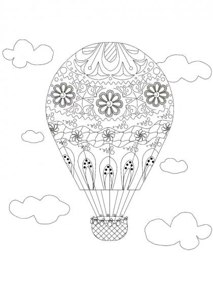 Hot Air Balloons coloring pages for Adults