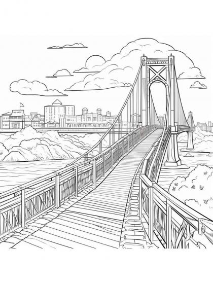 Bridge coloring pages for Adults