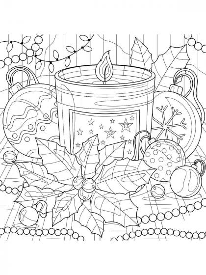 Candle coloring pages for Adults