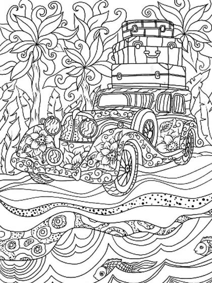 Car coloring pages for Adults