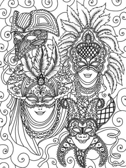 Carnival coloring pages for Adults