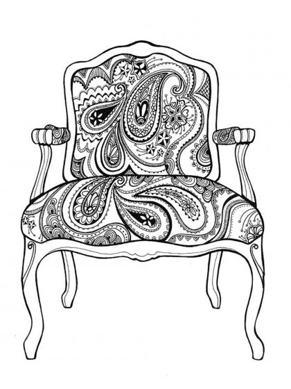 Chair coloring pages for Adults