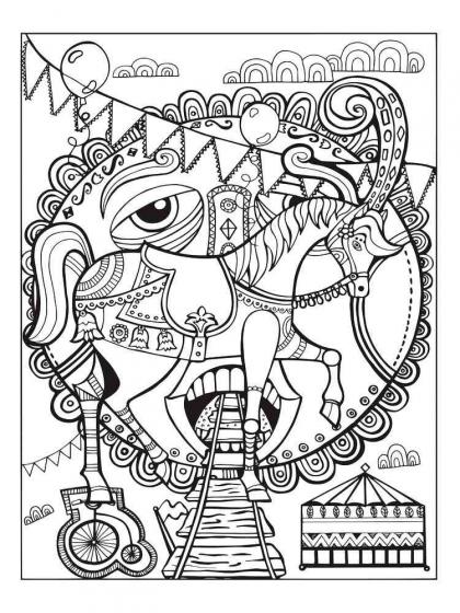 Circus coloring pages for Adults