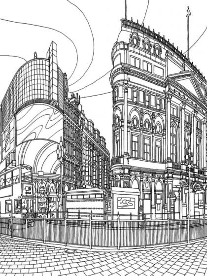 City coloring pages for Adults