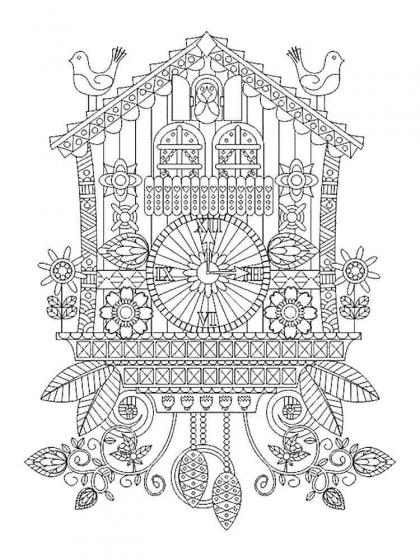 Clock coloring pages for Adults