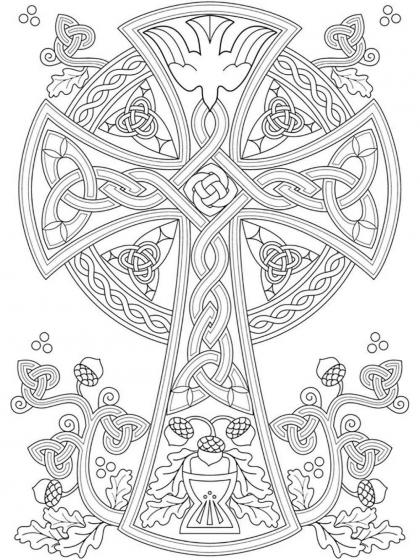 Cross coloring pages for Adults