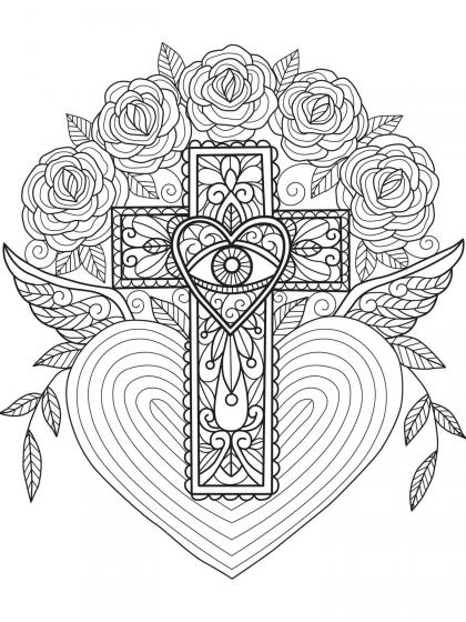 Cross coloring pages for Adults