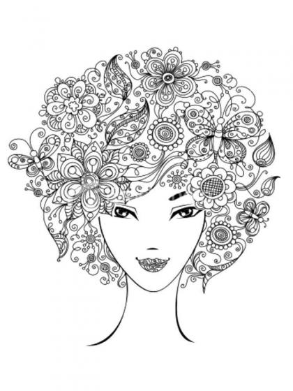 Flower Head coloring pages for Adults