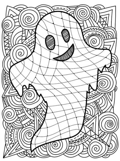 Ghost coloring pages for Adults