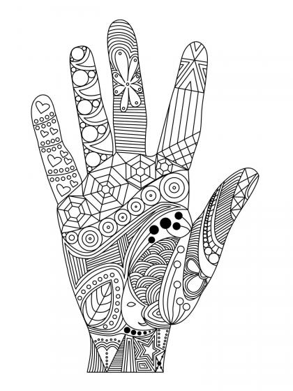 Hand Ausmalbilder für Erwachsene