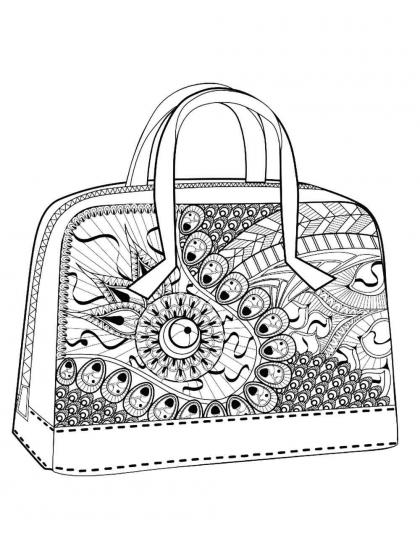 Handbag coloring pages for Adults
