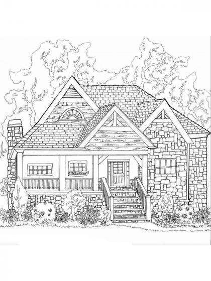 House coloring pages for Adults