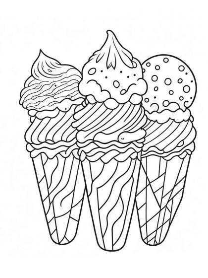 Eiscreme Ausmalbilder für Erwachsene
