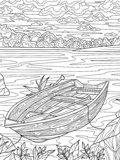 Lake coloring pages for Adults