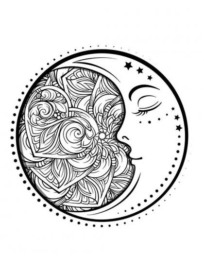 Moon coloring pages for Adults