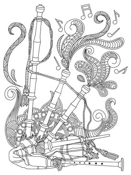Musical Instruments coloring pages for Adults