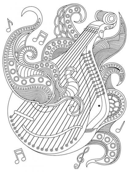 Musical Instruments coloring pages for Adults