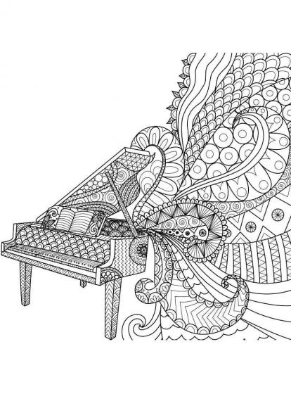 Musical Instruments coloring pages for Adults