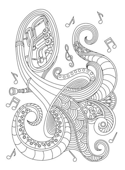 Musical Instruments coloring pages for Adults