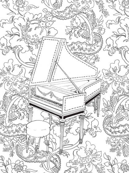 Musical Instruments coloring pages for Adults
