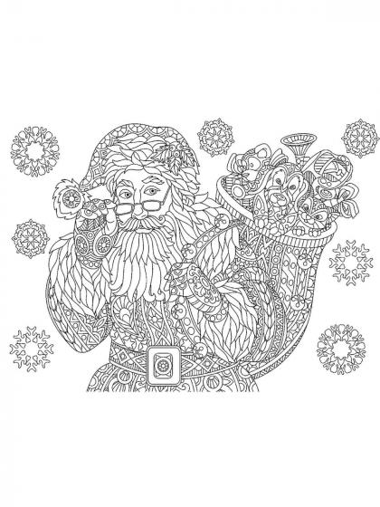 Santa Claus coloring pages for Adults