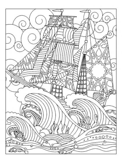 Seascape coloring pages for Adults