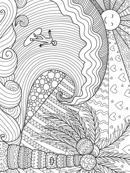 Seascape coloring pages for Adults