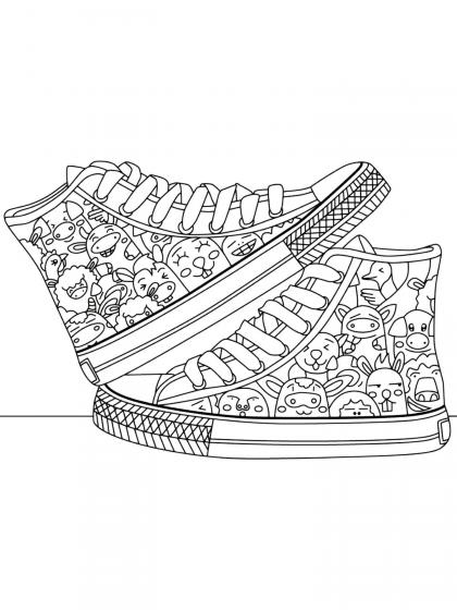 Shoes coloring pages for Adults
