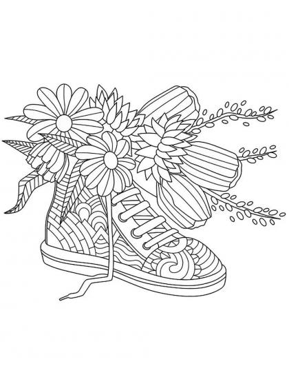 Shoes coloring pages for Adults
