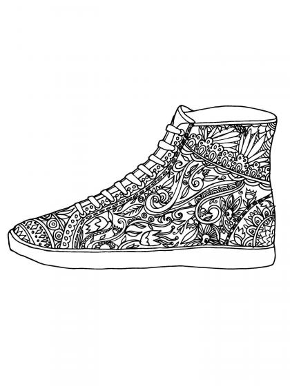 Shoes coloring pages for Adults