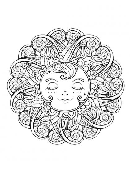 Sun coloring pages for Adults