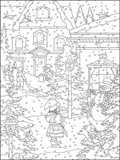 Winter coloring pages for Adults