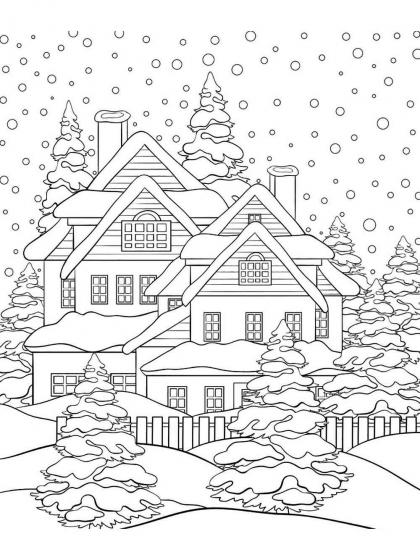Winter coloring pages for Adults