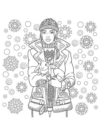 Winter coloring pages for Adults