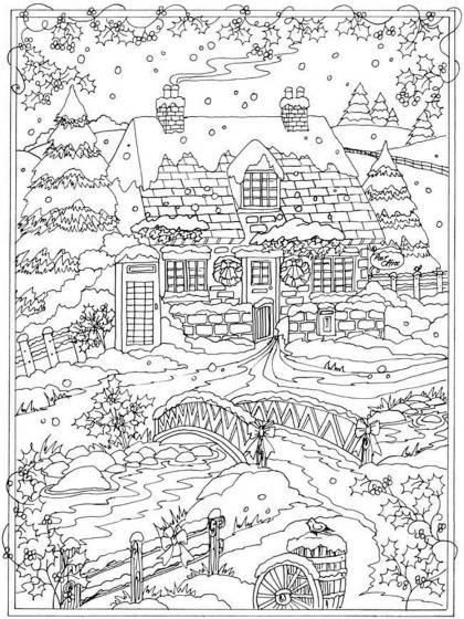 Winter coloring pages for Adults