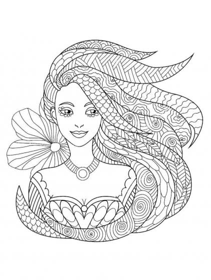 Woman Hair coloring pages for Adults