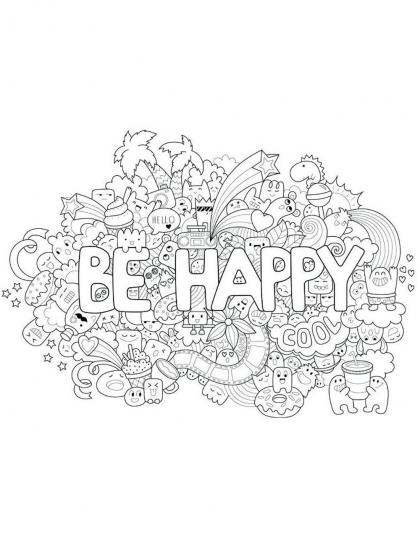 Words coloring pages for Adults