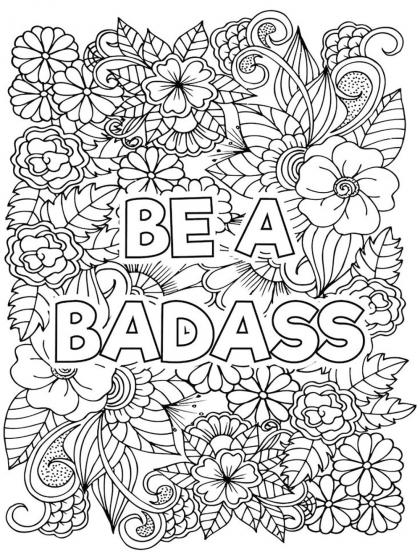 Words coloring pages for Adults