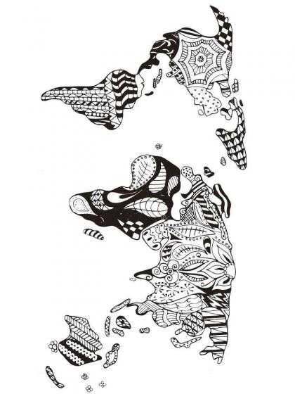 World Map coloring pages for Adults