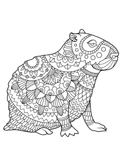 Capybara coloring pages for Adults