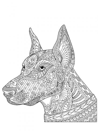 Dogs coloring pages for Adults