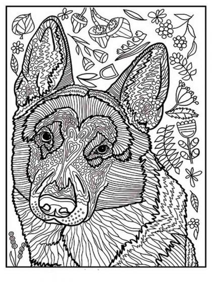 Dogs coloring pages for Adults