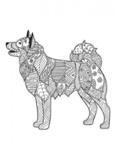 Dogs coloring pages for Adults