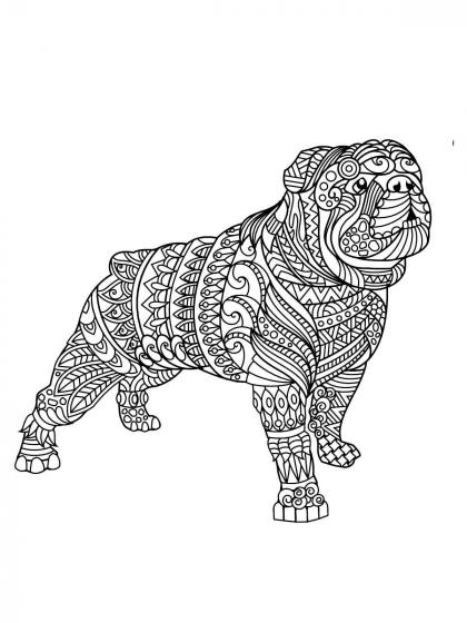 Dogs coloring pages for Adults