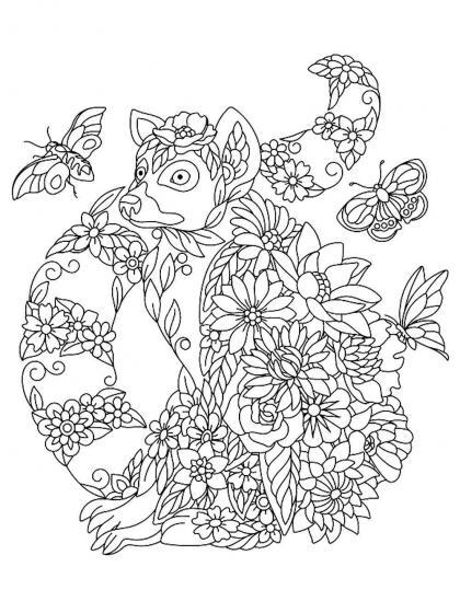 Lemur coloring pages for Adults