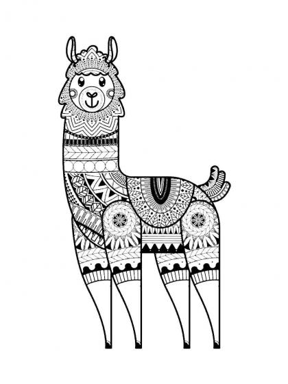 Llama coloring pages for Adults