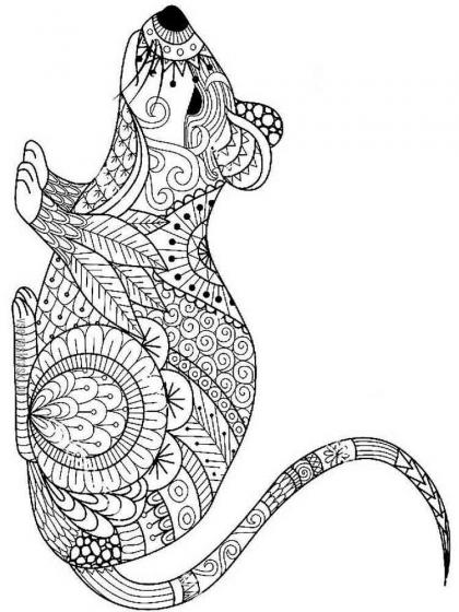 Mouse coloring pages for Adults