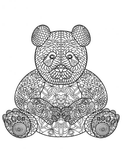 Panda coloring pages for Adults