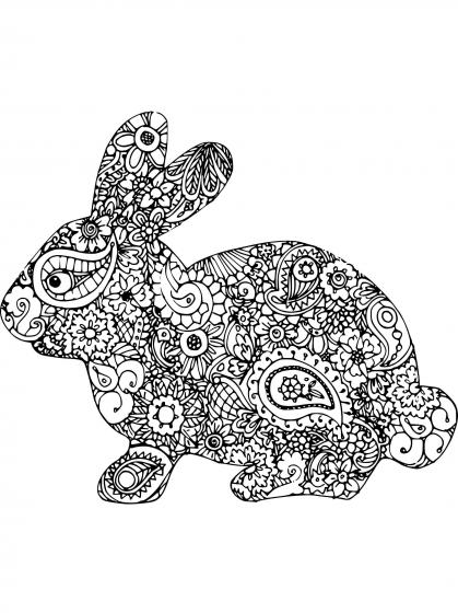Rabbit coloring pages for Adults
