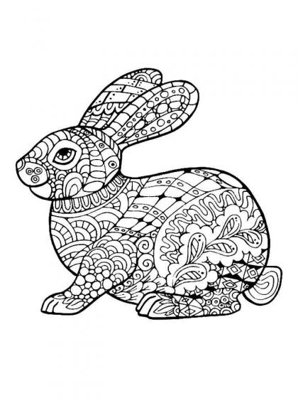 Rabbit coloring pages for Adults
